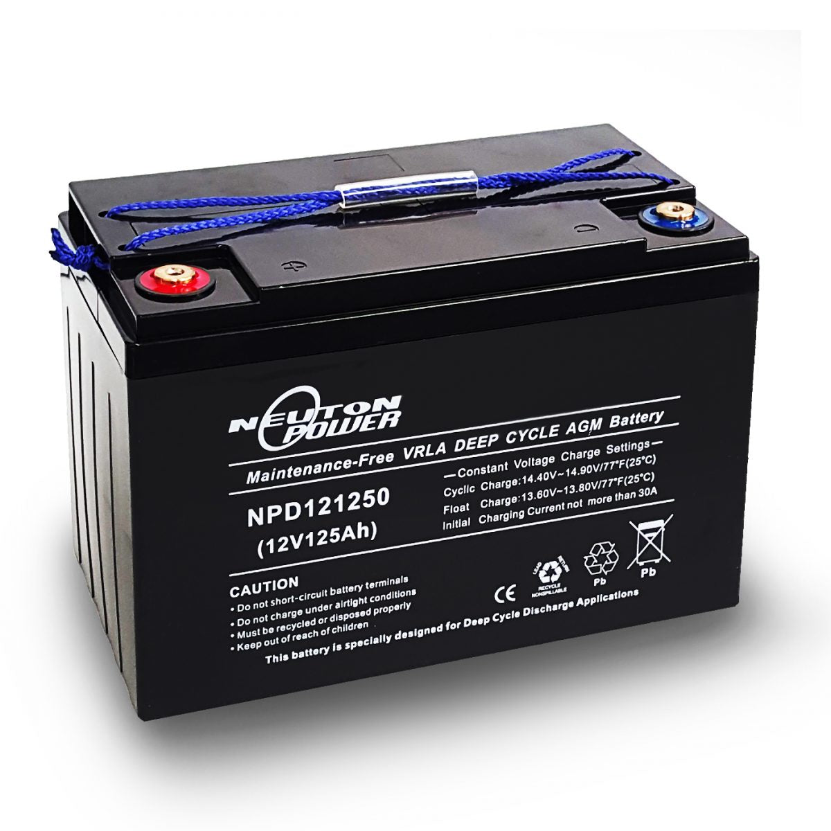 Neuton Power 125Ah 12V AGM Deep Cycle Battery Heavy Duty – Self ...